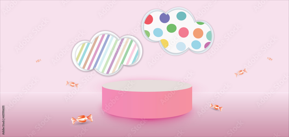 Kids podium product display. Background for kid’s product presentations ...