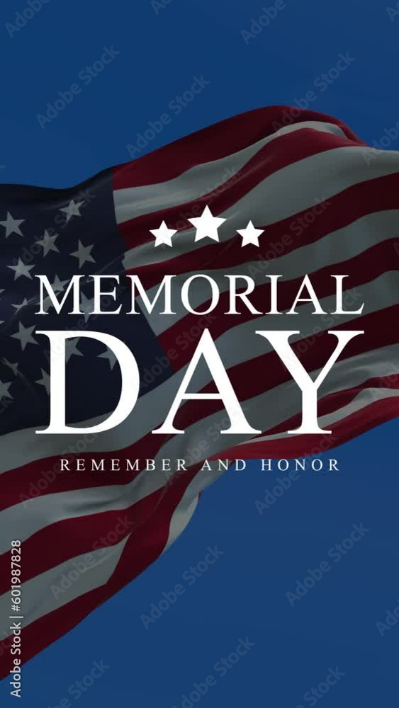 Memorial day animation. Happy memorial day. Flag USA. Honoring all who ...