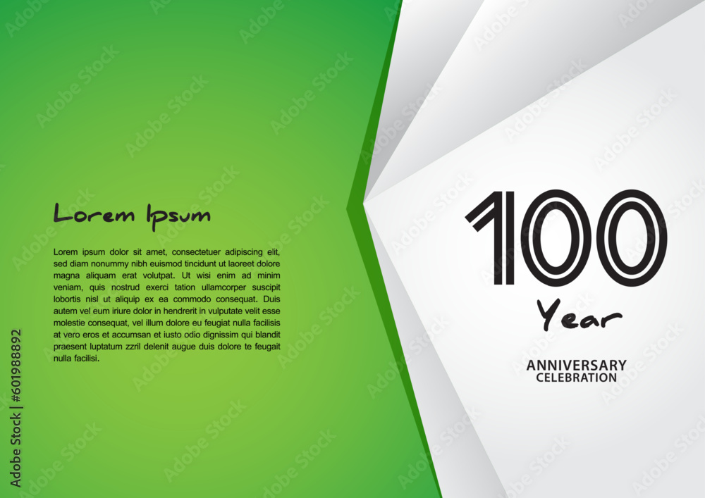 100 year anniversary celebration logotype on green background for ...