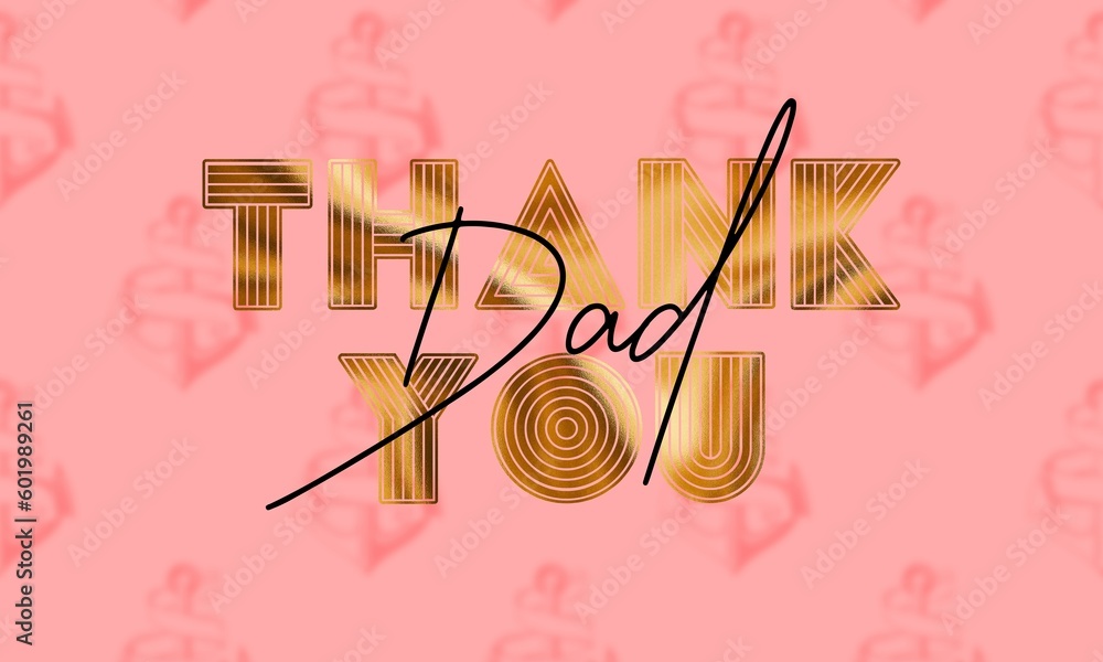 Thank You Dad Card Hand Written Lettering For Title Heading Photo Overlay Wedding Invitation
