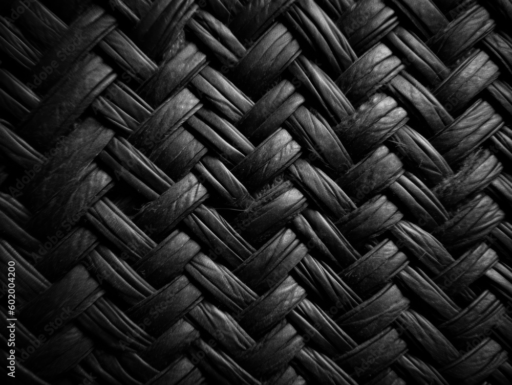 Dark black Abstract woven mat texture. Wickerwork background created ...