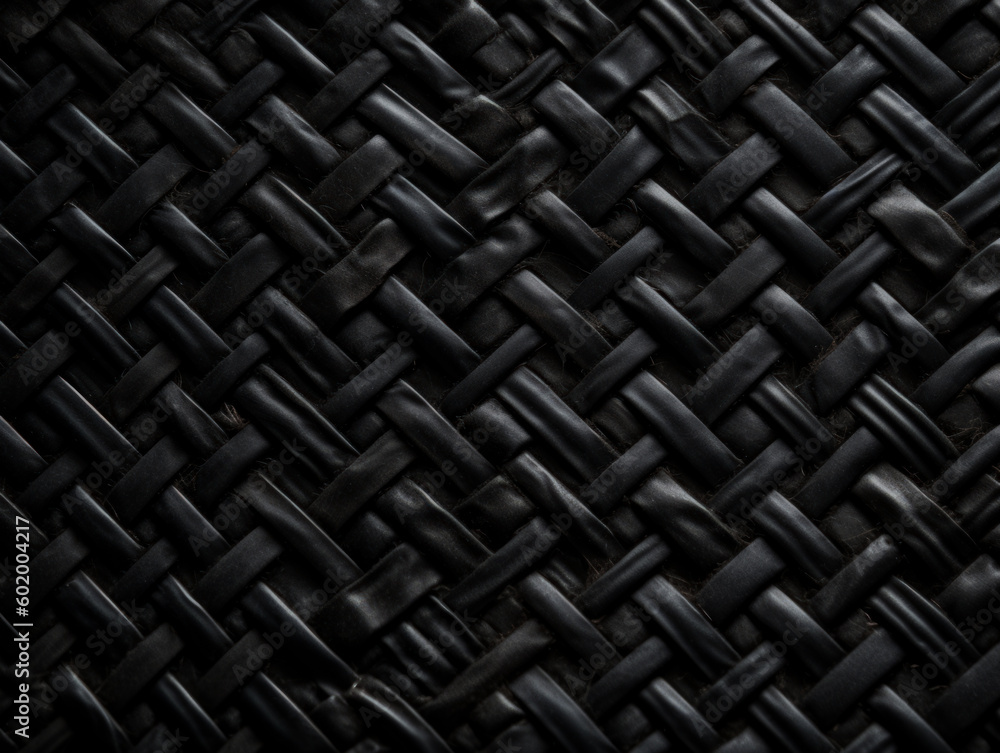 Dark black Abstract woven mat texture. Wickerwork background created ...