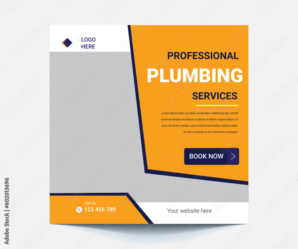 Plumbing service social media post design. Professional plumbing ...
