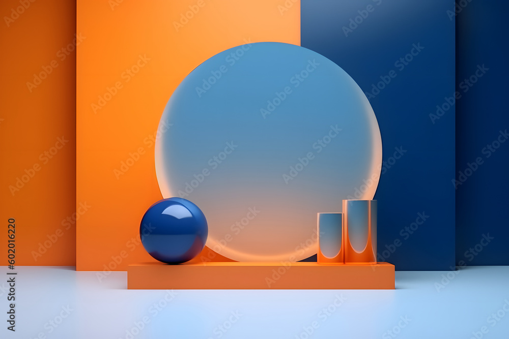 3D indoor space still life display stand, 3D simulation C4D indoor ...