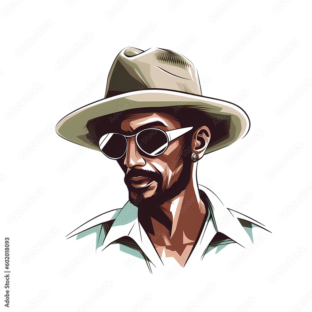 A man from Havana with a hat on transparent Background, PNG, Generative ...