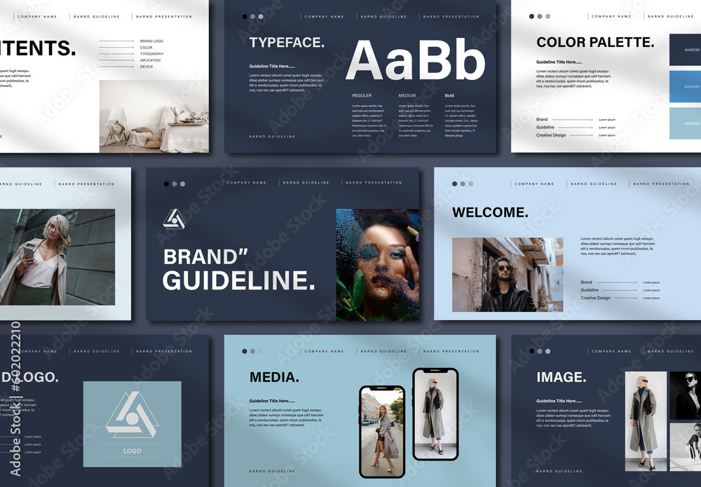 Brand Guideline Presentation Layout Stock Template | Adobe Stock