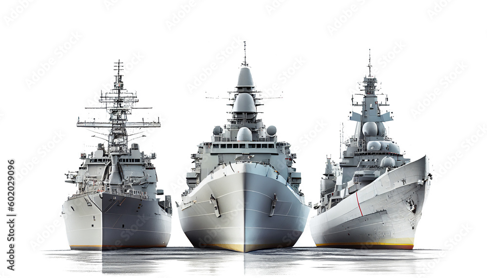 Modern warships on a transparent background (PNG). AI generator Stock ...
