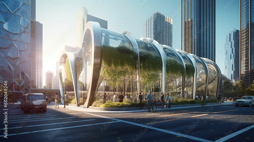 Carbon neutral biofuel stations. Environment, protection, green world ...