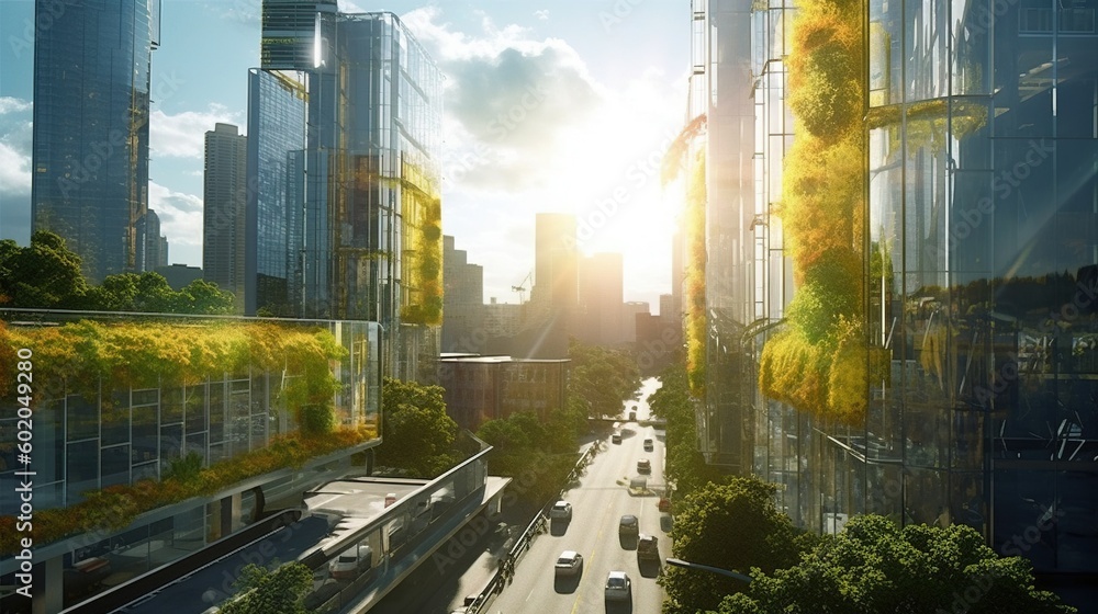 Carbon neutral biofuel stations. Environment, protection, green world ...