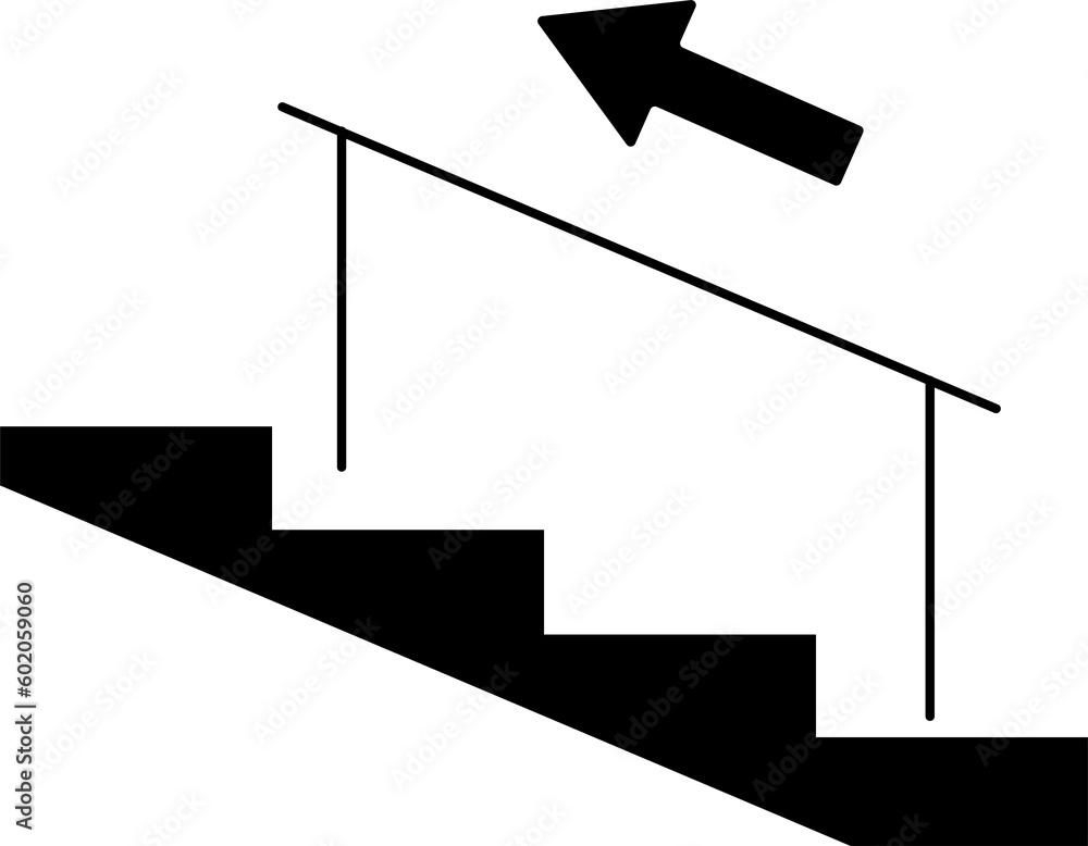 Isolated illustration of sign step up ladder in a building with ...