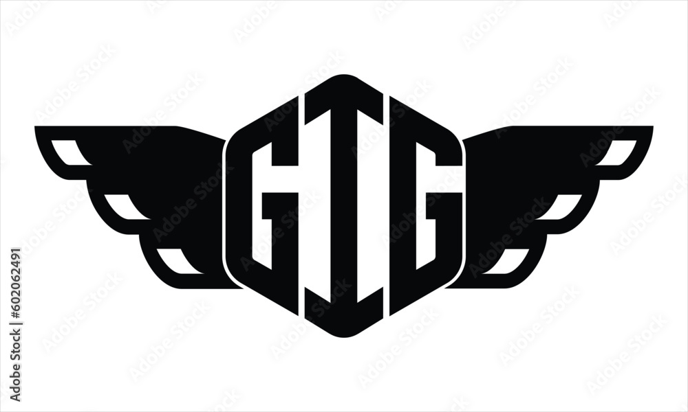 GIG three-letter butterfly iconic logo design vector template | polygon ...
