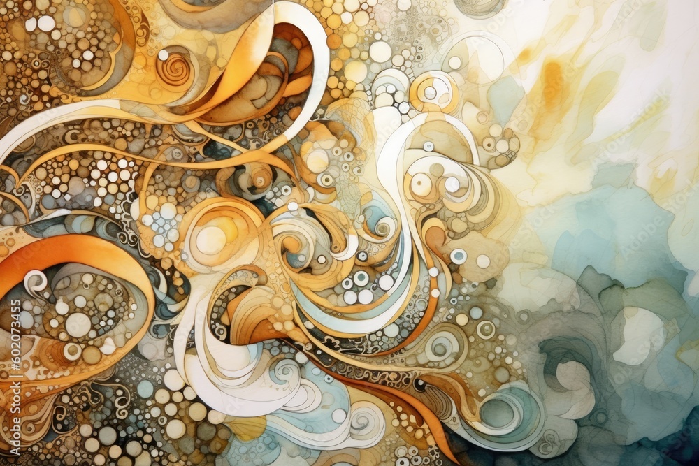 Abstract watercolor painting with bold geometric shapes and contrasting ...