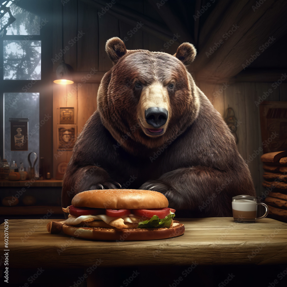 Experience the Intensity of Wild Hunger as a Ferocious Bear Eyes a ...