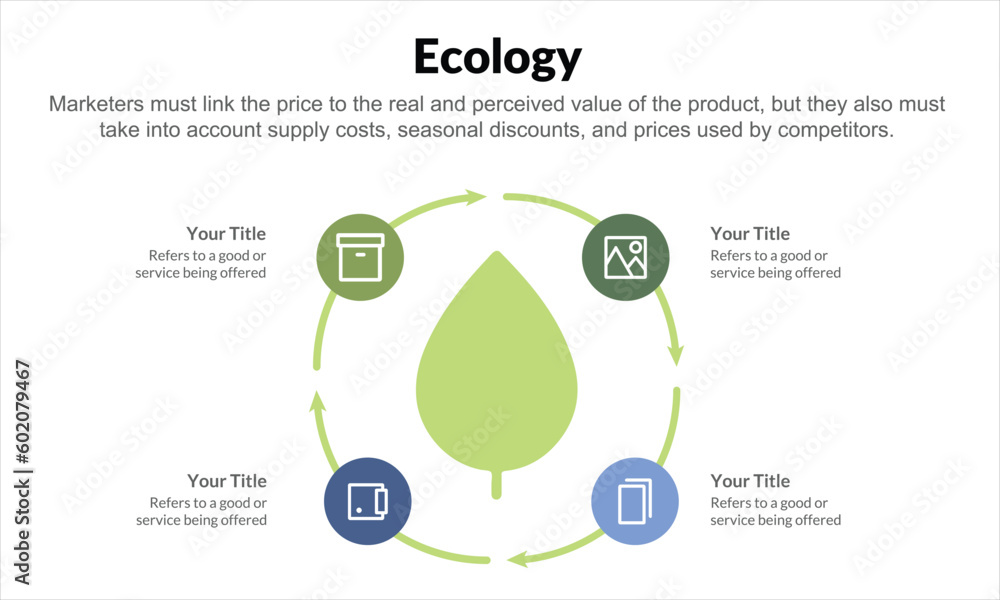 Vecteur Stock Leaf ecology infographic four element icon on background ...