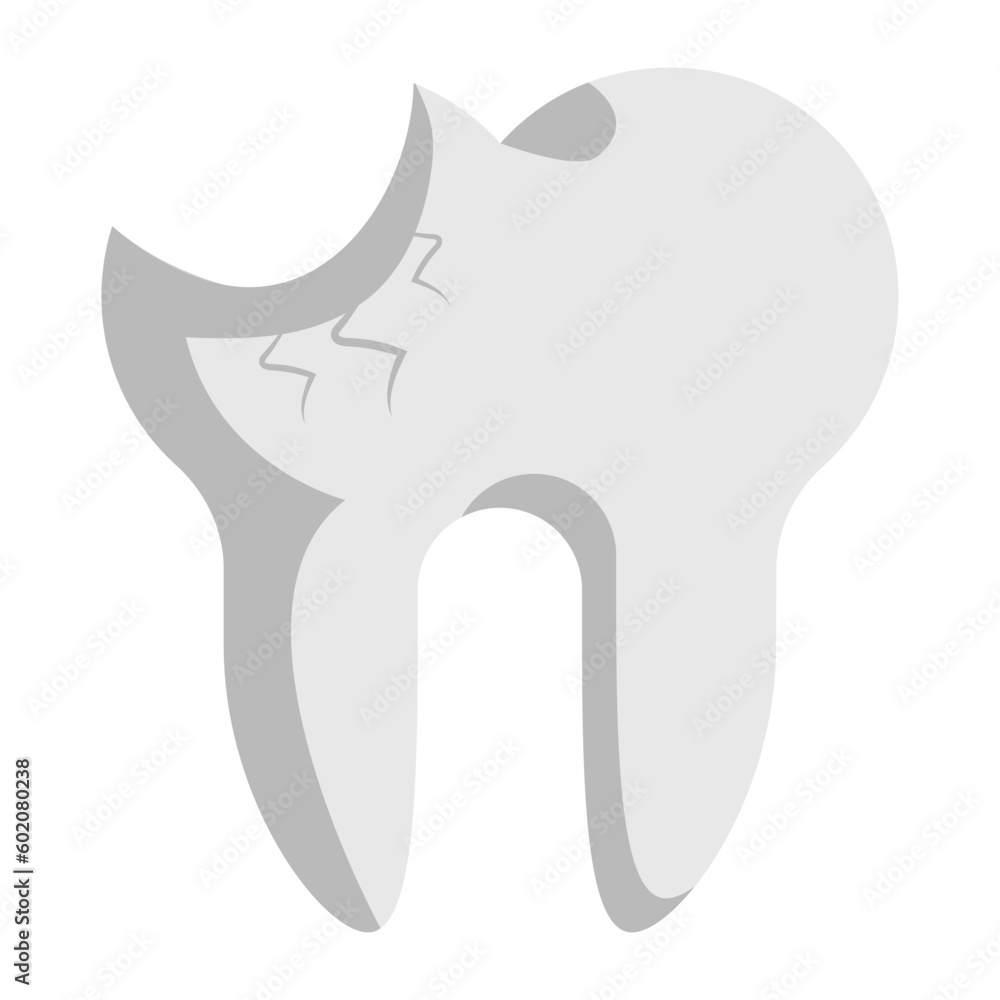 crown broken chipped teeth vector color icon design, Dentistry symbol ...