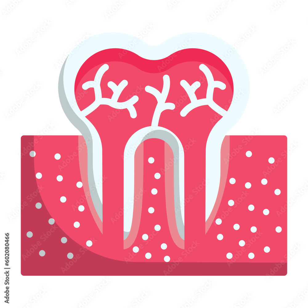 Tooth and roots vector color icon design, Dentistry symbol, Healthcare ...
