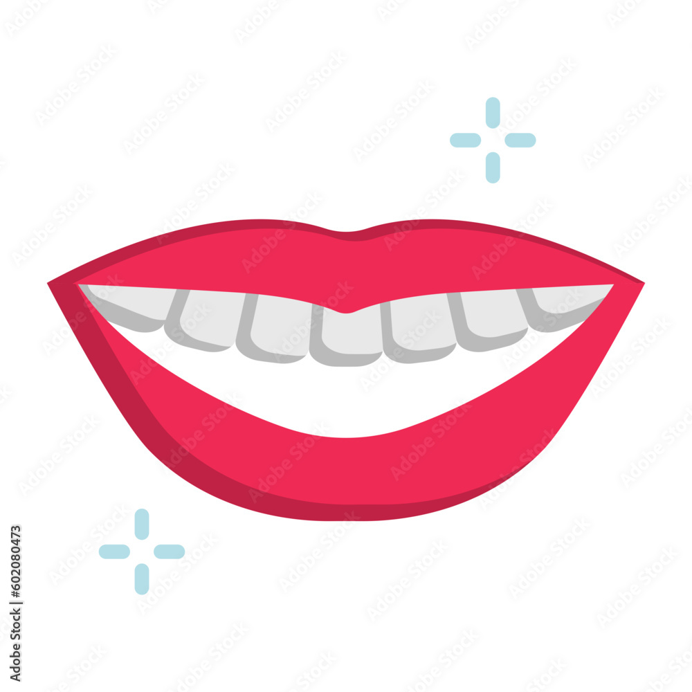 Gummy Narrow Smile vector color icon design, Dentistry symbol ...