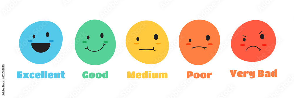 Feedback rating emotion face vector icon. These icons can be used on ...
