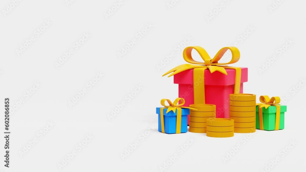 3D gift box surprise 4k animation, Gift give away, Mobile Marketing ...