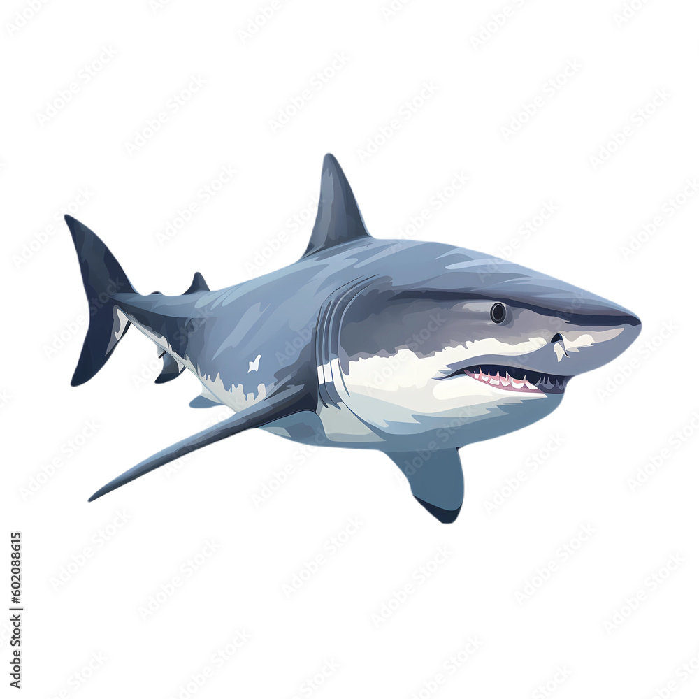 Shark on transparent Background, PNG, Generative AI Stock Illustration ...