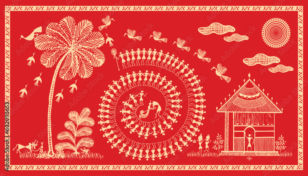 Warli Art: Capturing the Essence of Indian Village Life. Tree Warli ...