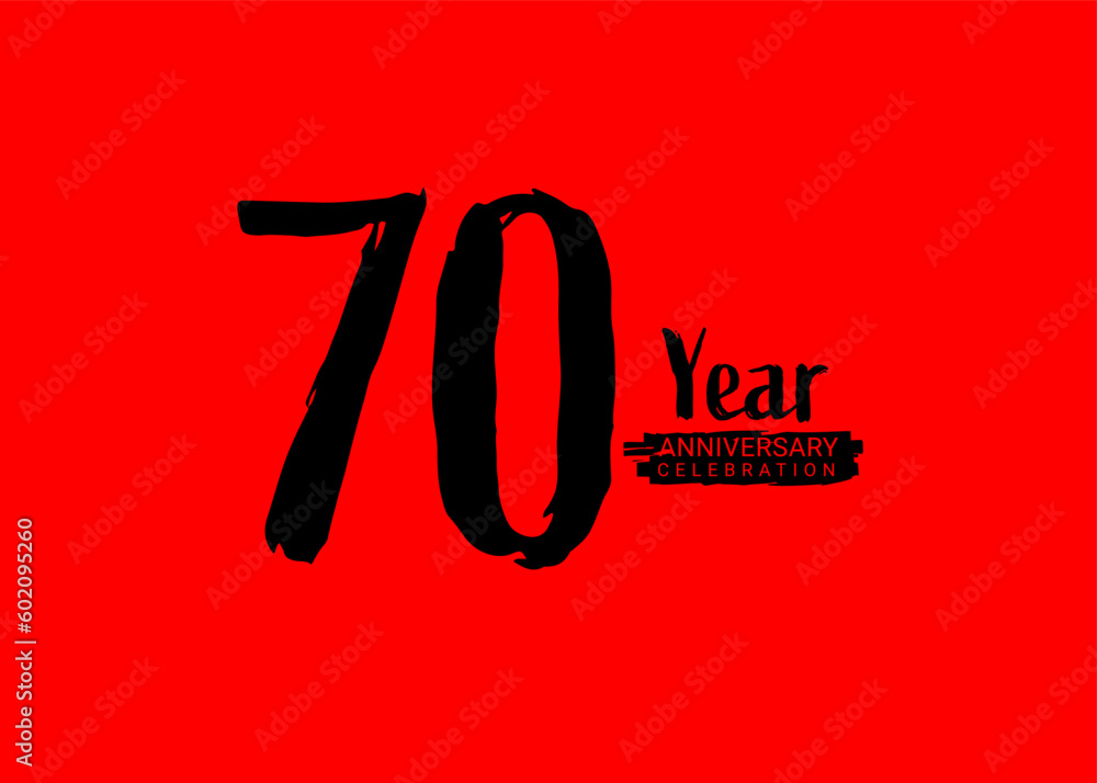 70 Years Anniversary Celebration logo on red background, 70 number logo ...