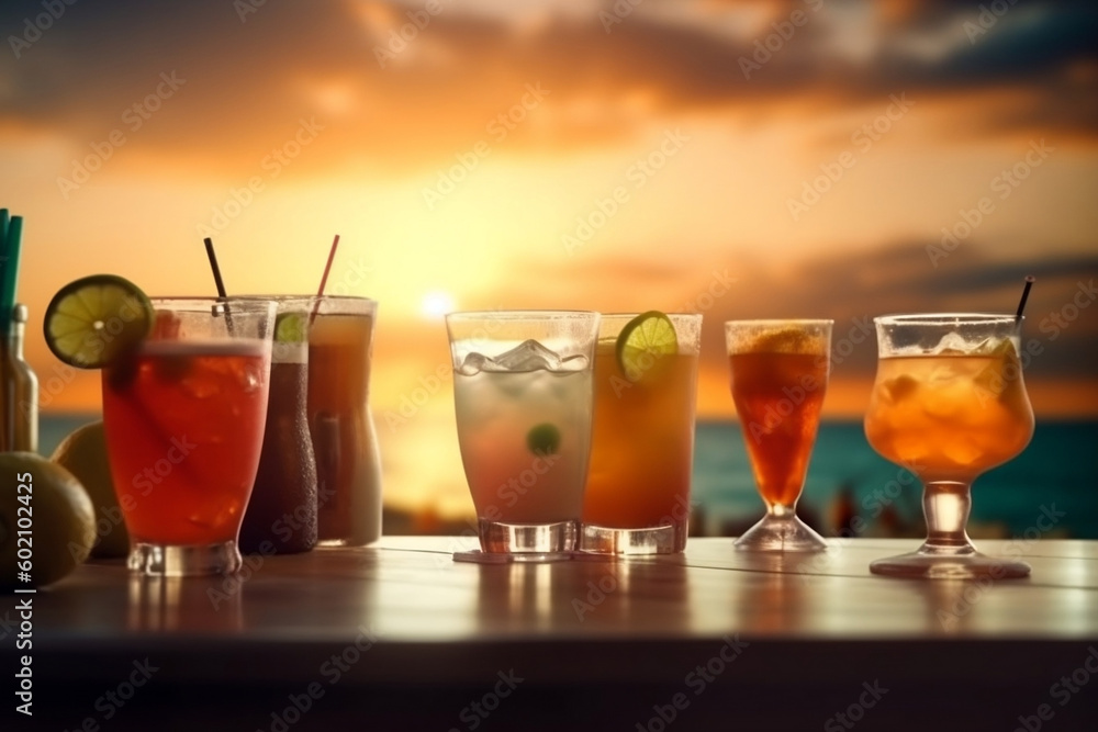 Beach bar vibes, cocktails on the counter for the ultimate summer ...