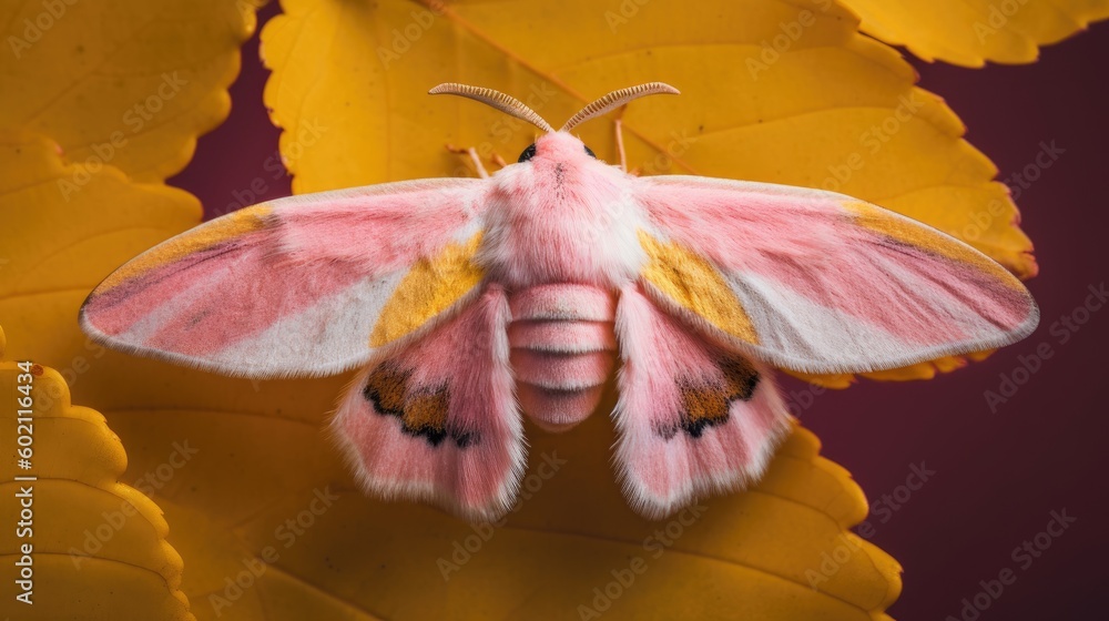 Rosy Maple Moth Face