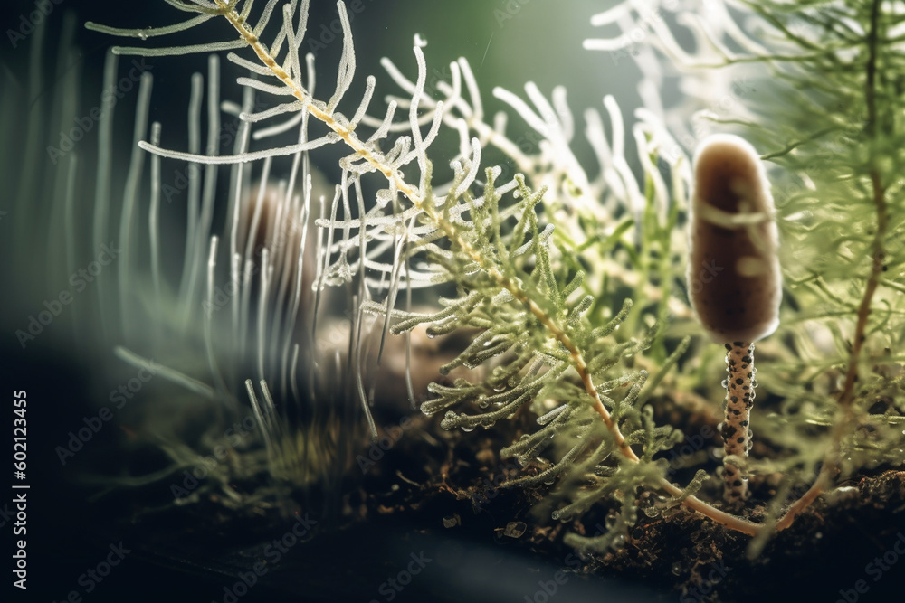A photo of bacteria on the surface of a plant, highlighting the ...