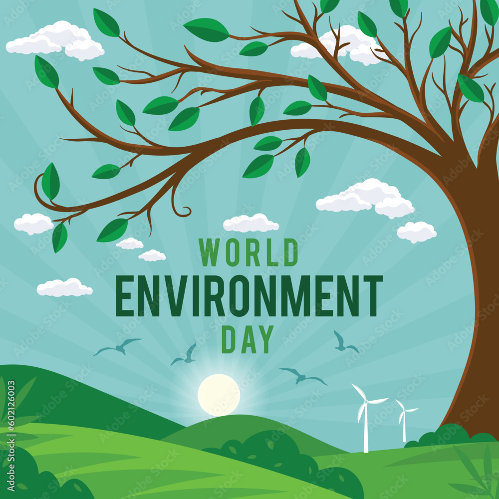 World Environment Day, Importance of protecting nature. Concept of the Environment World Earth ...