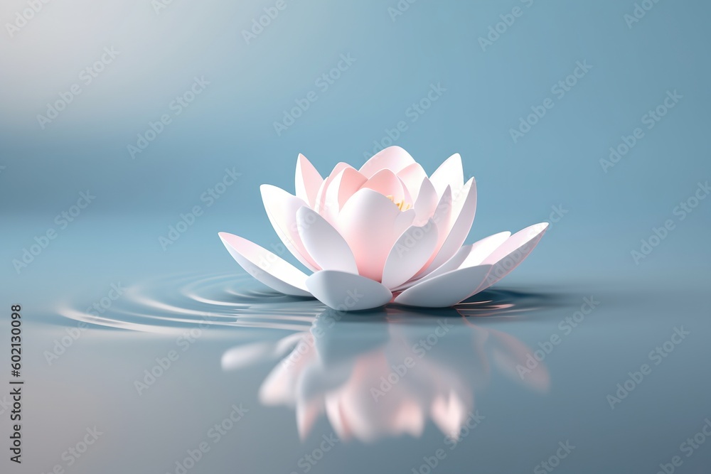 Zen lotus flower on water, meditation, serenity and spirituality ...