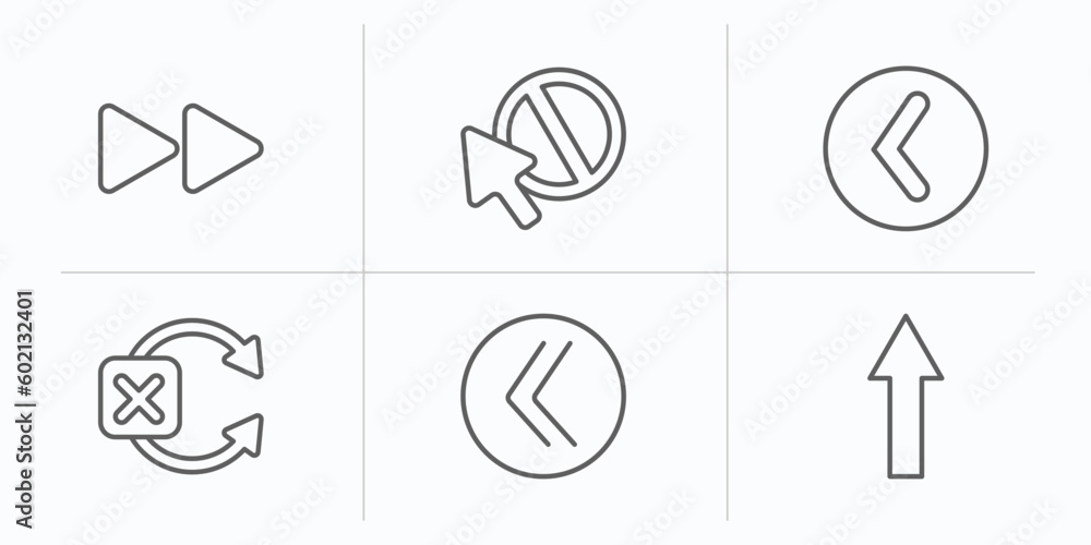 user interface outline icons set. thin line icons such as forward ...