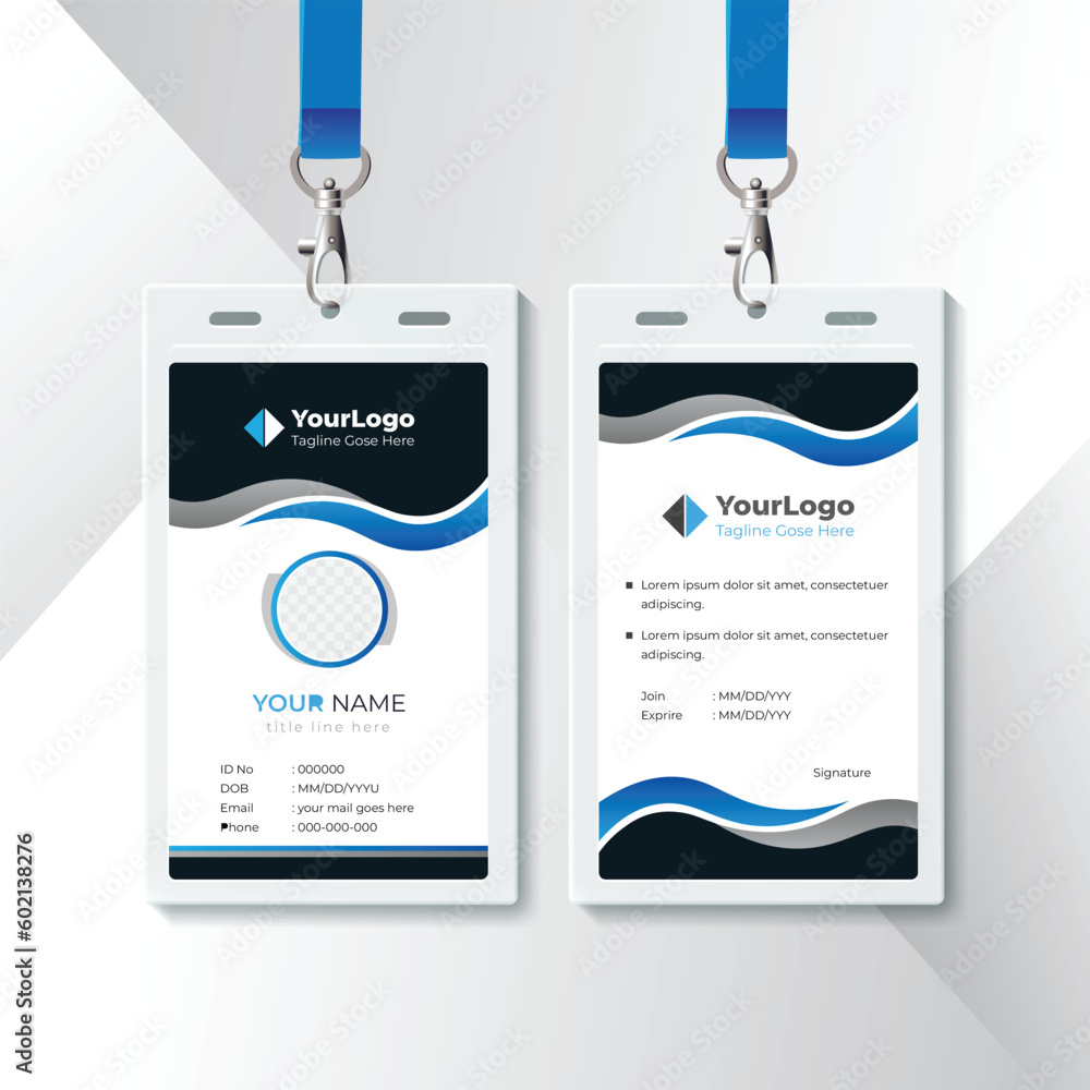 Vetor de New Corporate Executive Office ID card Template Design, Vector ...
