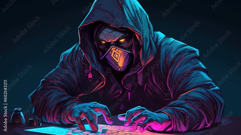 Portrait of a comic book super-villain plotting their next move ...