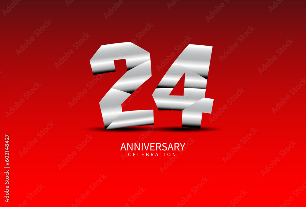 24 Year Anniversary Celebration Logo silver vector, 24 Number Design ... 24 Year Anniversary Celebration Logo silver vector, 24 Number Design ...
