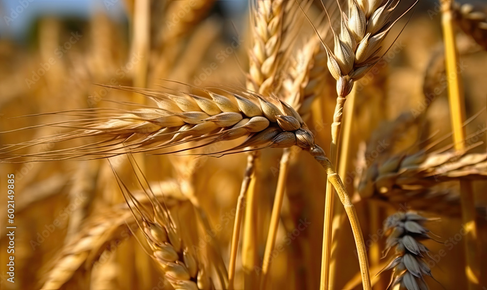 Spikes of black emmer wheat, ancient Egyptian grain growing. Black ...