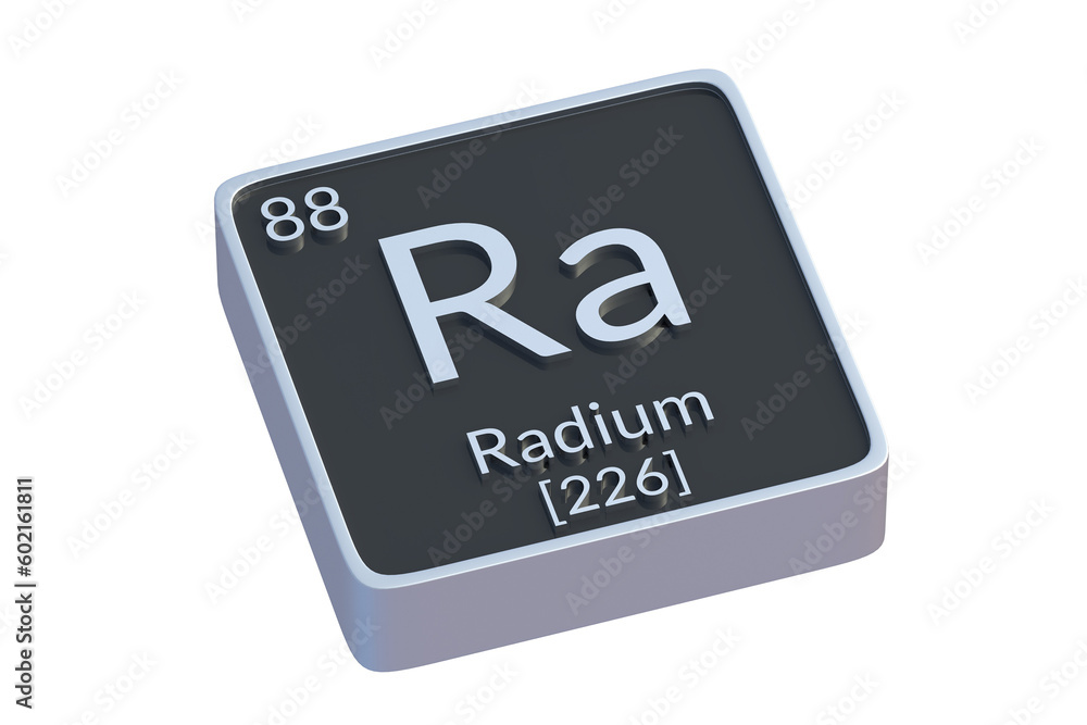 Radium Ra chemical element of periodic table isolated on white ...