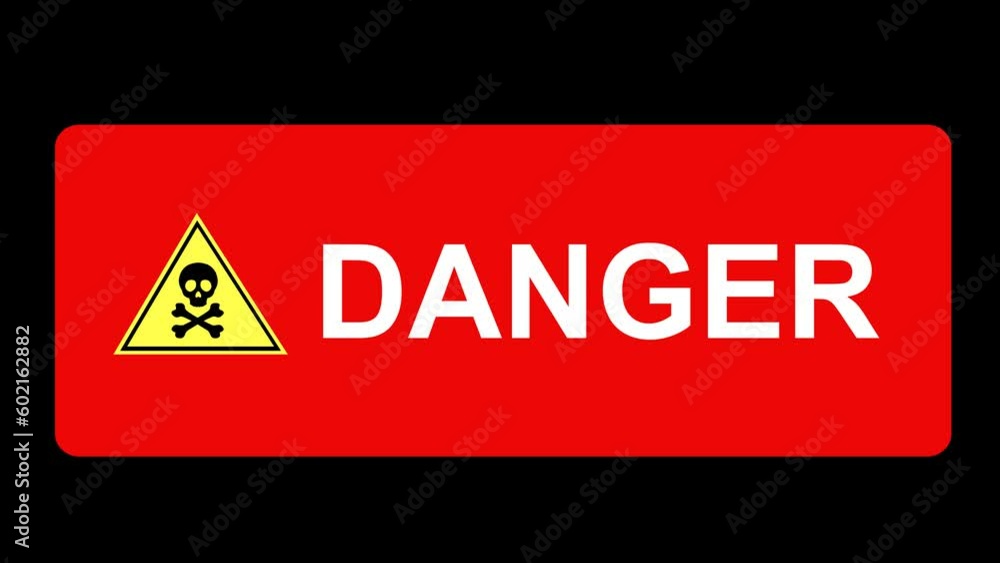 vector illustration text icon danger, on a transparent background with ...