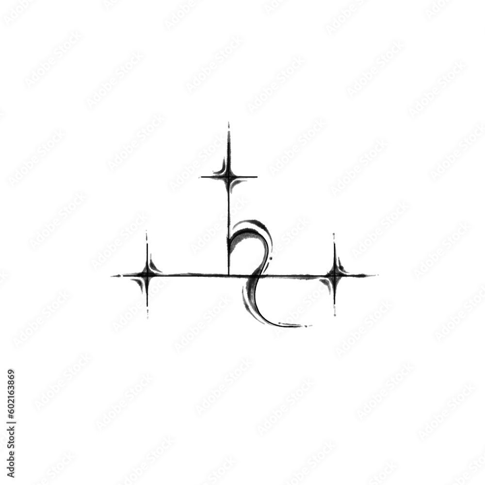 lilith sigil symbol watercolor style vector design tattoo art Stock ...