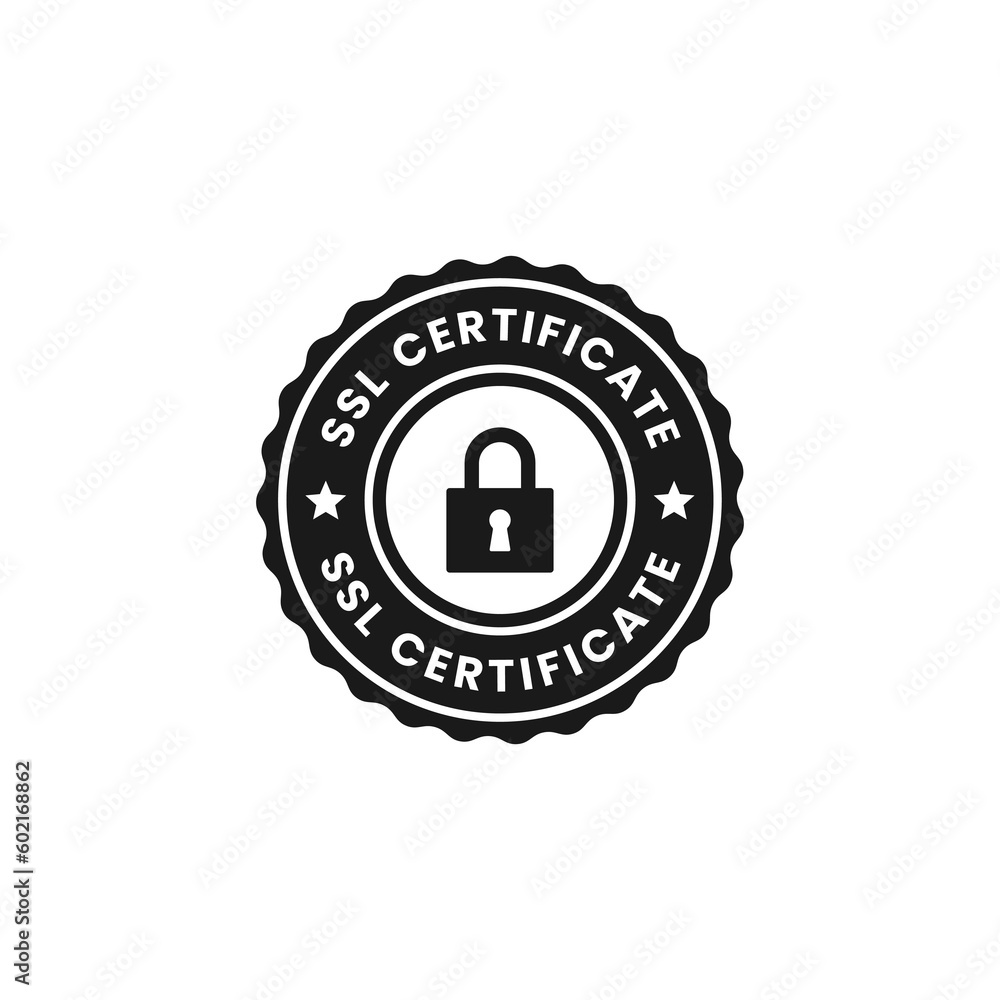 Best SSL certificate stamp or SSL certificate seal vector isolated in flat style. SSL ...