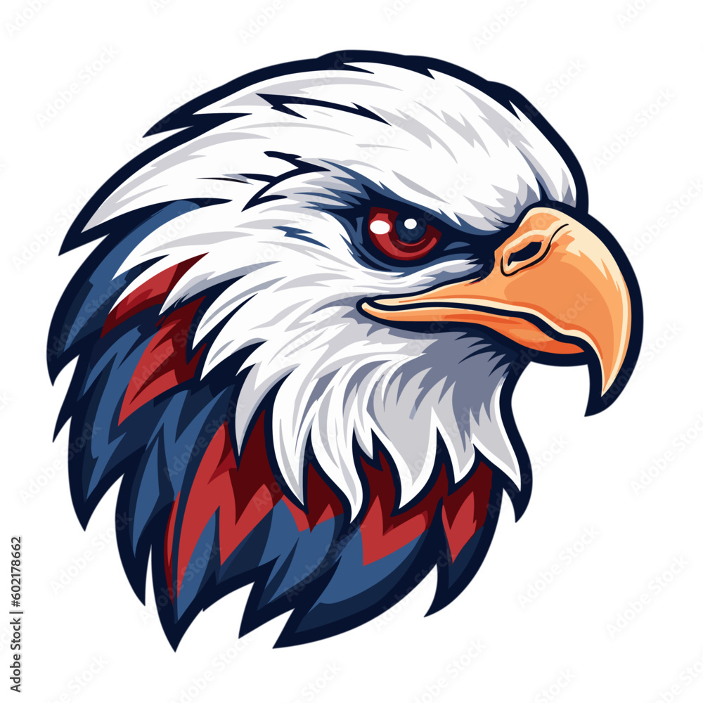 American Eagle Mascot Logo: Modern Illustration Concept for Team Badge ...