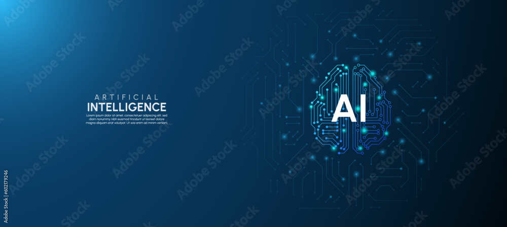 Artificial intelligence network concept background template Vector ...