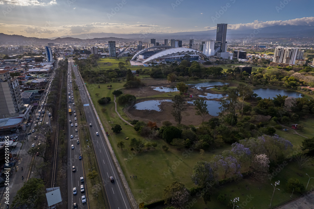 Beautiful aerial view of the Metropolitan Central Park La Sabana in ...