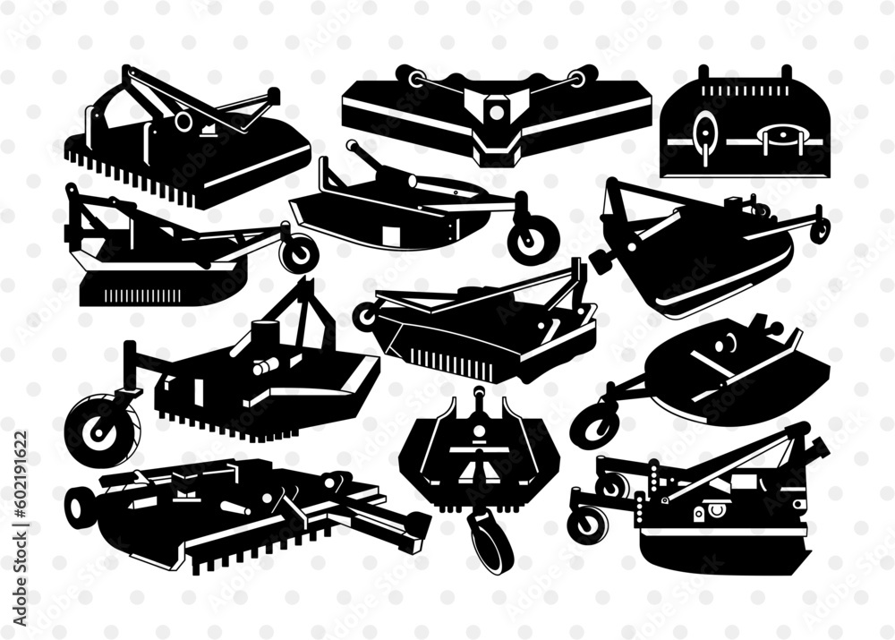 Spindle Rotary Cutters Silhouette, Rotary Cutters SVG, Farming Svg ...