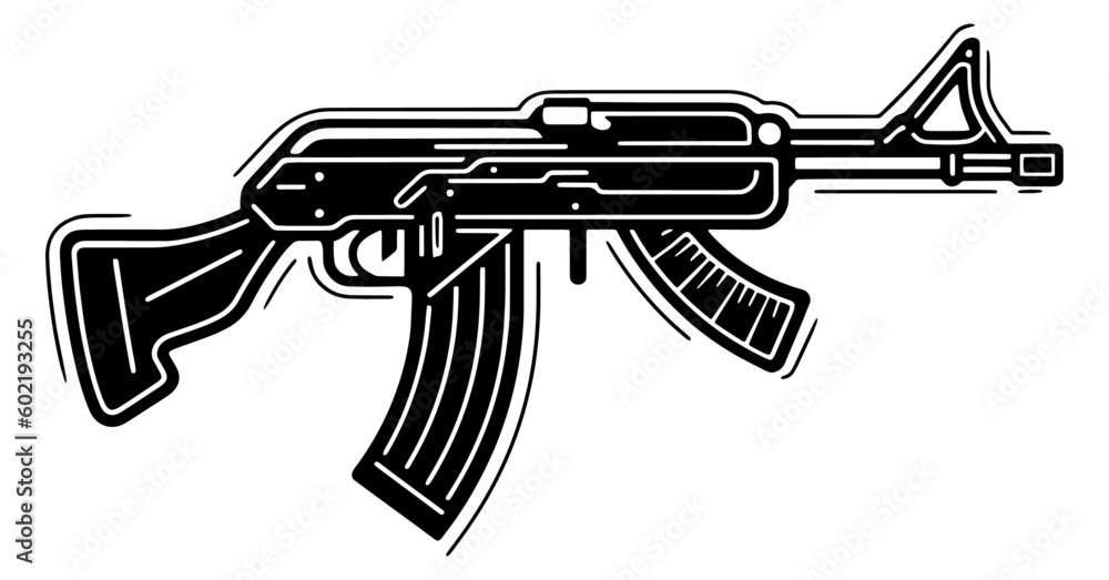 akm gun vector illustration on white background Stock Vector | Adobe Stock