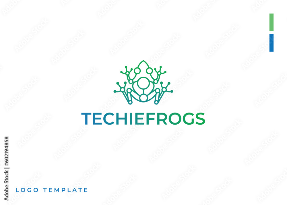 frog tech digital logo icon design vector Stock Vector | Adobe Stock