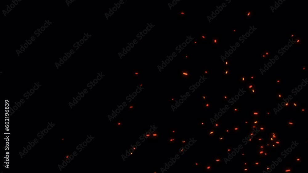 Abstract animation loop burning hot orange sparks glow fire embers ...