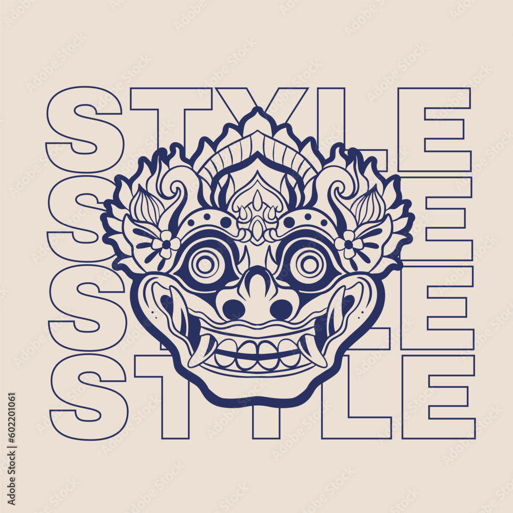 Balinese vector Barong Traditional Mask , devil mask Vector ...