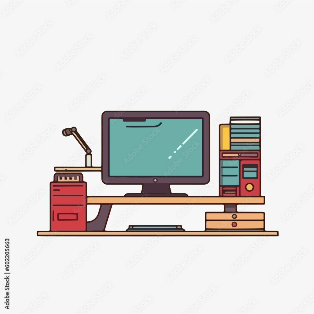 Illustration of computer vector cartoon icons, with a flat style for ...