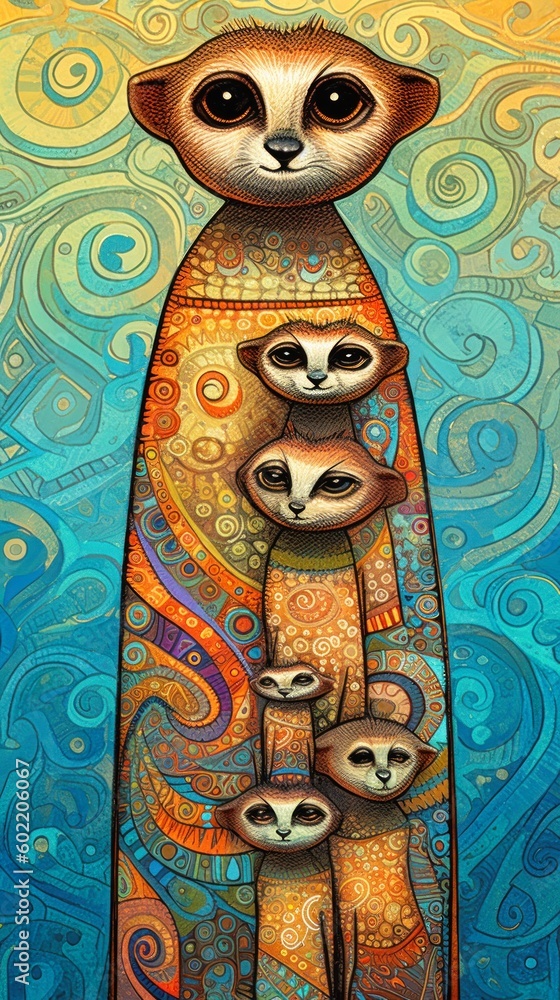 abstract family pile pol kitty cat kitten three cats background ...